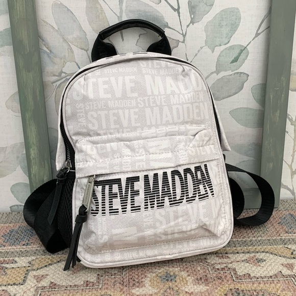 Steve Madden | Bags | New Steve Madden Mini Force White Black Backpack ...